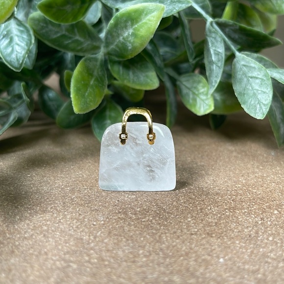 Art | 4 Clear Quartz Stone Crystal Carved Bag | Poshmark
